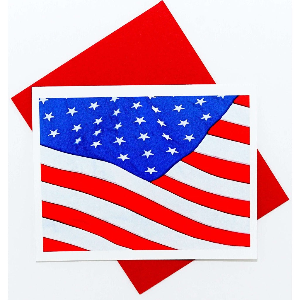 American Flag Photographic Smooth Note Cards With Red Envelopes ...